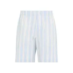 Jacquemus Striped Cotton Poplin Shorts - Blue