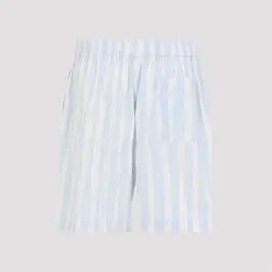 Jacquemus Striped Cotton Poplin Shorts - Blue