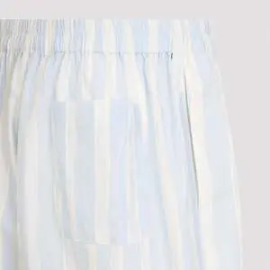 Jacquemus Striped Cotton Poplin Shorts - Blue