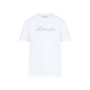 LANVIN Embroidered Script Logo T-shirt - White