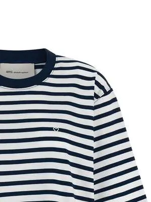 AMI Paris Marinière Cotton Crewneck T-shirt