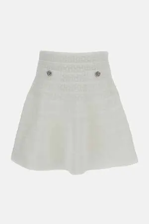 SELF-PORTRAIT Pointelle Knit Mini Skirt - Multicolor