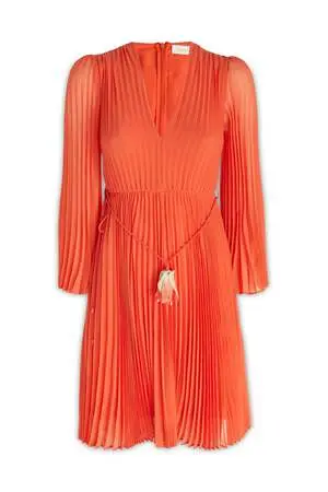 Zimmermann Pleated Dress With Tie Detail - Multicolor