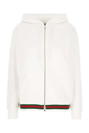 Gucci Full Zip Sweatshirt With Striped Trim
