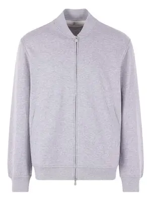 Brunello Cucinelli Cotton Zip Up Sweatshirt - Multicolor