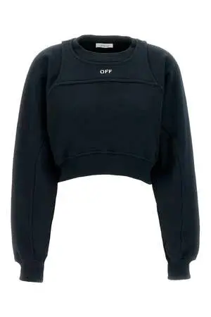 Off-White Cropped Sweatshirt With Logo