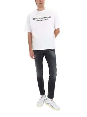 Dsquared2 Denim Jeans With Distressed Details - Black