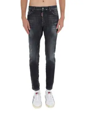 Dsquared2 Denim Jeans With Distressed Details - Black