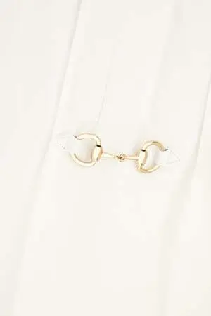 Gucci White Clothing Coat With Gold Tone Hardware