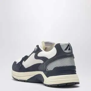 AUTRY Hyperway Sneakers In Silver Mesh And Suede - Blue