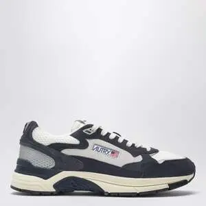 AUTRY Hyperway Sneakers In Silver Mesh And Suede - Blue