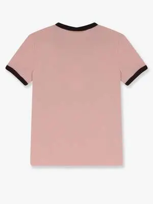Chloé Cotton T-shirt With Flamingo And Logo Print