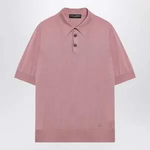 Dolce & Gabbana Silk Polo Shirt - Pink