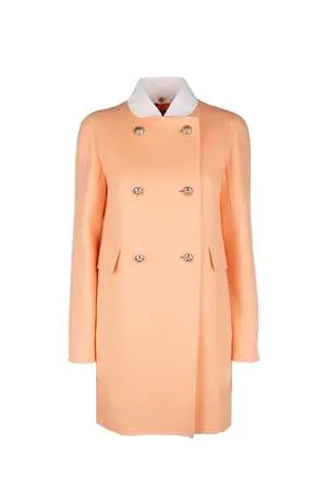 Prada Double Breasted Coat With Classic Collar - Multicolor