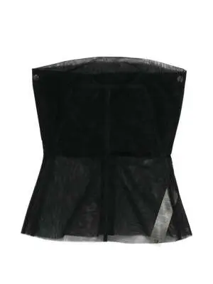 Rick Owens Black Strapless Boned Bodice With Flared Hem - Multicolor