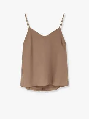 Max Mara Silk V-neck Sleeveless Top - Multicolor