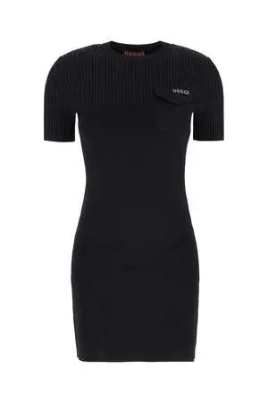Gucci Ribbed Knit Dress With Pocket Detail