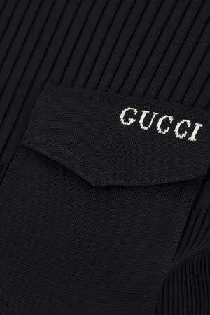 Gucci Ribbed Knit Dress With Pocket Detail