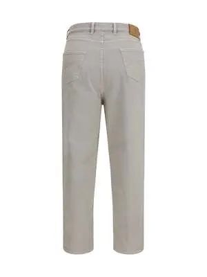 Brunello Cucinelli Stretch Canvas Pleated Trousers - Brown