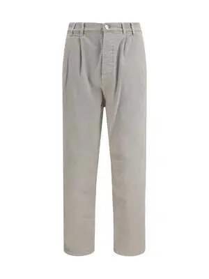 Brunello Cucinelli Brunello Cucinelli Stretch Canvas Pleated Trousers Cream