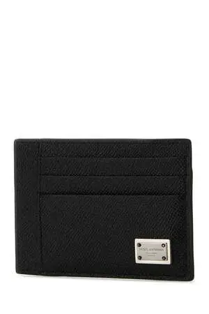 Dolce & Gabbana Card Holder In Vitello Leather - Black