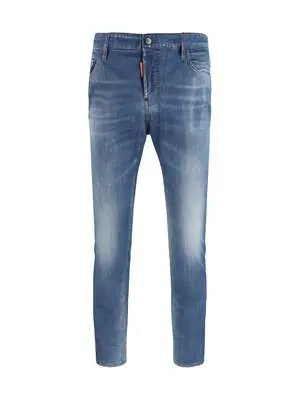 Dsquared2 Cotton Jeans With Logo Application - Blue