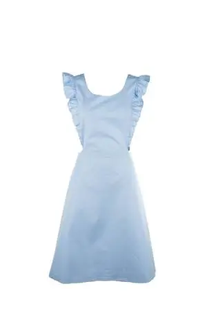 Miu Miu Light Blue Ruffled Pinafore Dress - Multicolor