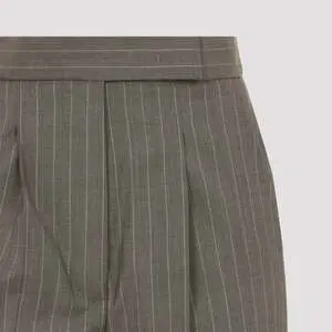 Max Mara Manetta Tailored Pinstriped Wool Trousers - Brown