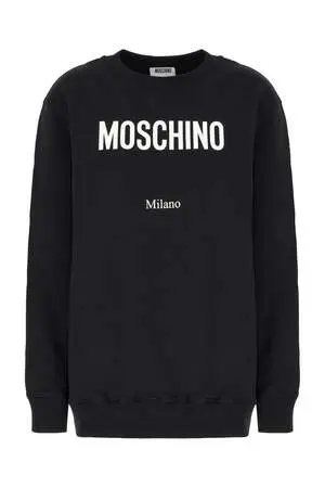 Moschino Black Sweatshirt With Logo And Milano Print - Multicolor