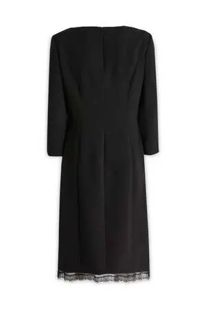 Alberta Ferretti Black Lace Trimmed Dress