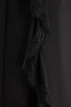 Alberta Ferretti Black Lace Trimmed Dress