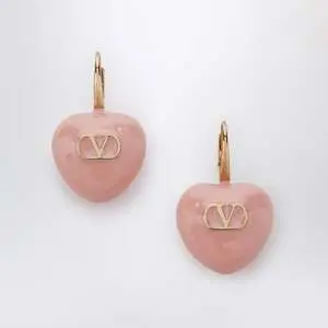 Valentino Garavani Heart Logo Enamel Earrings - Silver
