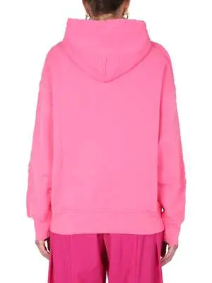 AMBUSH Embroidered Logo" Drawstring Hooded Sweatshirt - Pink