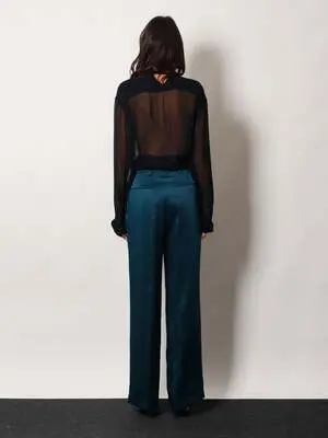 Dries Van Noten Wide Leg Satin Trousers