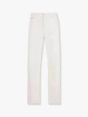 Gucci Denim Trousers With Horsebit Detail - White