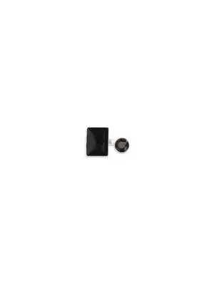 Dries Van Noten Stone Ring With Black Stones - Silver