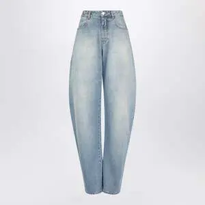 Alaïa Low-rise Curved-leg Raw Denim Jeans - Blue