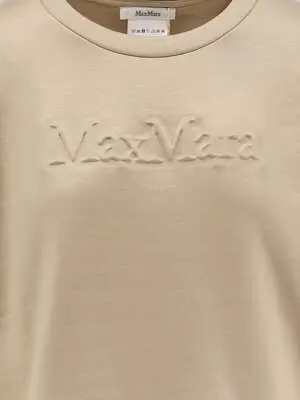Max Mara Silk And Cotton Blend Crewneck Sweatshirt With Logo