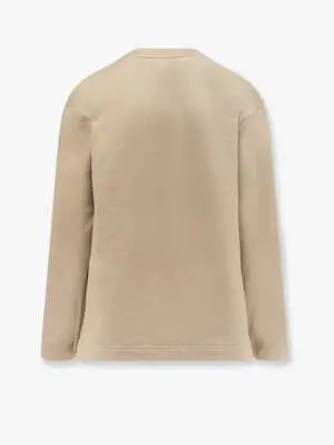 Max Mara Silk And Cotton Blend Crewneck Sweatshirt With Logo - Multicolor