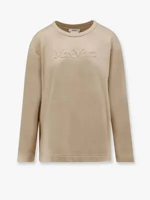 Max Mara Max Mara Silk And Cotton Blend Crewneck Sweatshirt With Logo Multicolor