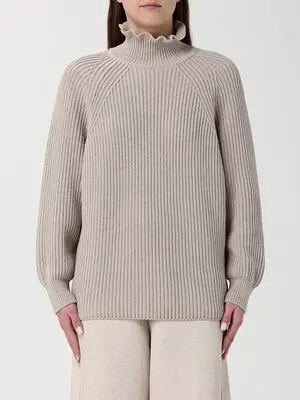 Max Mara Ribbed High Neck Sweater - Gray