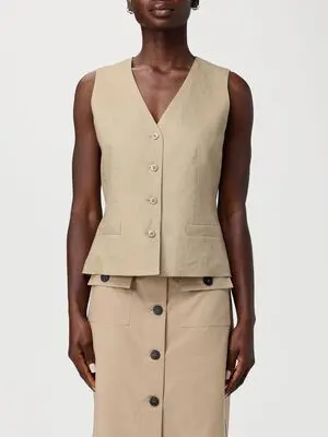 Max Mara Sleeveless V-neck Waistcoat With Button Closure - Multicolor
