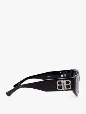Balenciaga Acetate Cat Eye Sunglasses With Rhinestone Logo