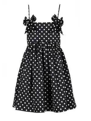 GANNI Polka Dot Mini Dress - Black