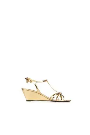 Prada Metallic Wedge Sandals - Multicolor
