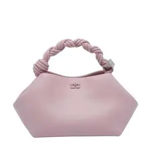 GANNI Small Bou Handbag With Braided Top Handle - Pink