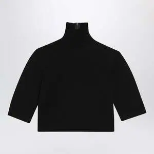 Max Mara Cropped Turtleneck Sweater In Stretch Viscose