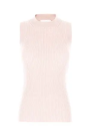Sportmax Ribbed Sleeveless High Neck Top - Multicolor
