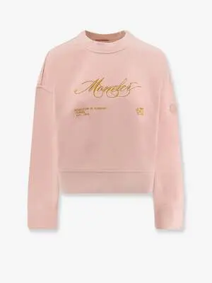 Moncler Cotton Sweatshirt With Embroidered Logo Patch - Multicolor