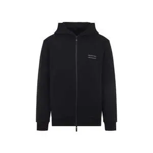 Moncler Cotton Fleece Zip-up Hooded Sweatshirt - Black